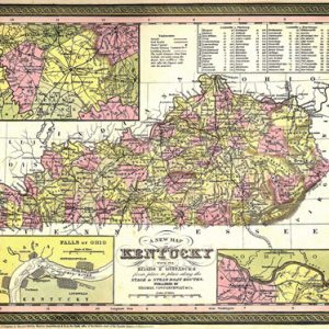 Kentucky 1800s State Map - Distillery Trail