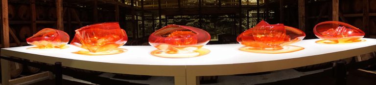 Maker's Mark Distillery - Chihuly, Red Baskets in Whisky Cellar ...