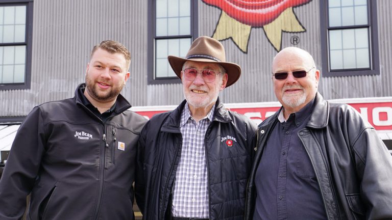 Fred and Freddie Noe Hammer the Bung in Jim Beam's 15 Millionth Bourbon ...